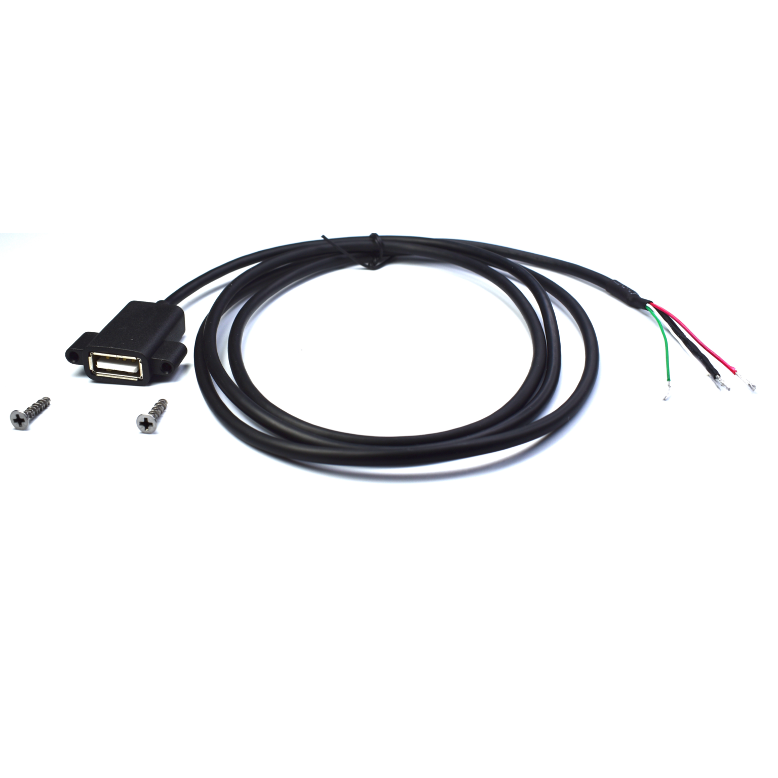 Cable Panel Mount USB-A Female 1.1M (3.6Ft) 4-Wires Solder Terminations ...