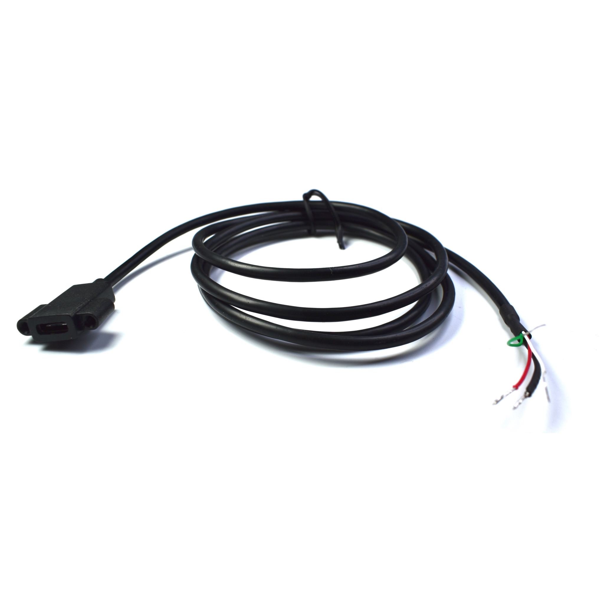 Cable Panel Mount USB-C Female 1.2M (3.9Ft) 4-Wires Solder Terminations ...