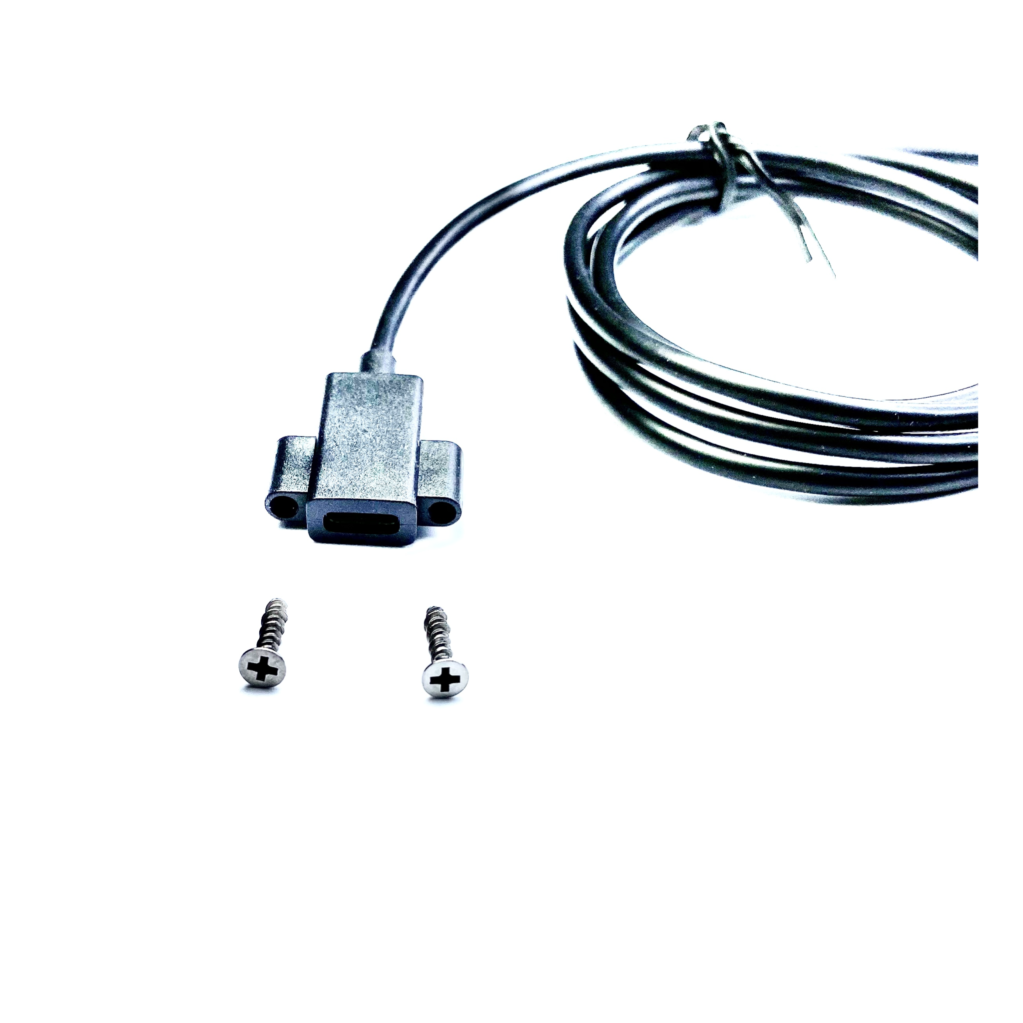 Cable Panel Mount USB-C Female 1.2M (3.9Ft) 4-Wires Solder Terminations ...